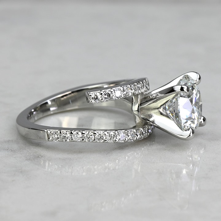 2.50 Carat Lab Created Round Diamond Wrap Around Engagement Ring