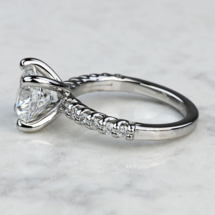 2.50 Carat Lab Grown Round Diamond Reverse Trellis Engagement Ring