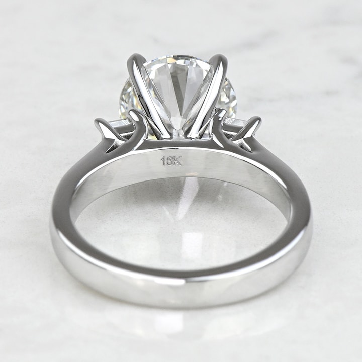 3 Carat Lab Created Round Diamond Engagement Ring With Princess Side Stones