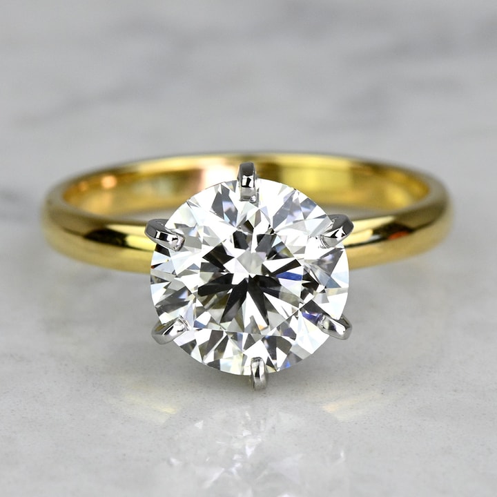 3 Carat Lab Grown Round Diamond Six-Prong Solitaire Engagement Ring