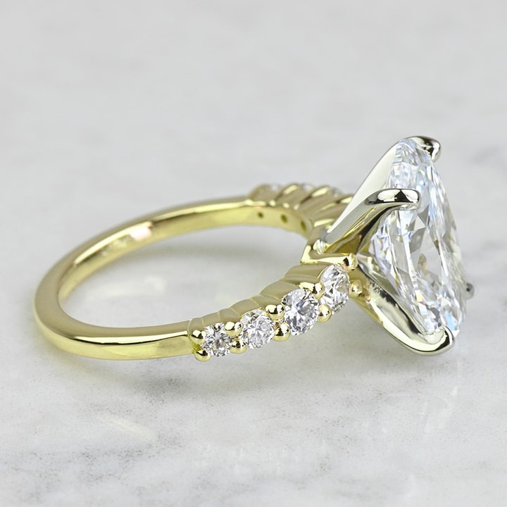 4 Carat Lab Created Oval Diamond Custom Shared Prong Engagement Ring