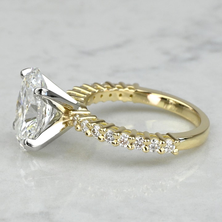 4 Carat Lab Grown Oval Diamond Shared Prong Engagement Ring