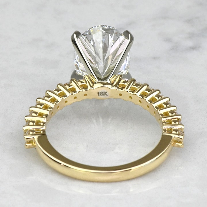 4 Carat Lab Grown Oval Diamond Shared Prong Engagement Ring