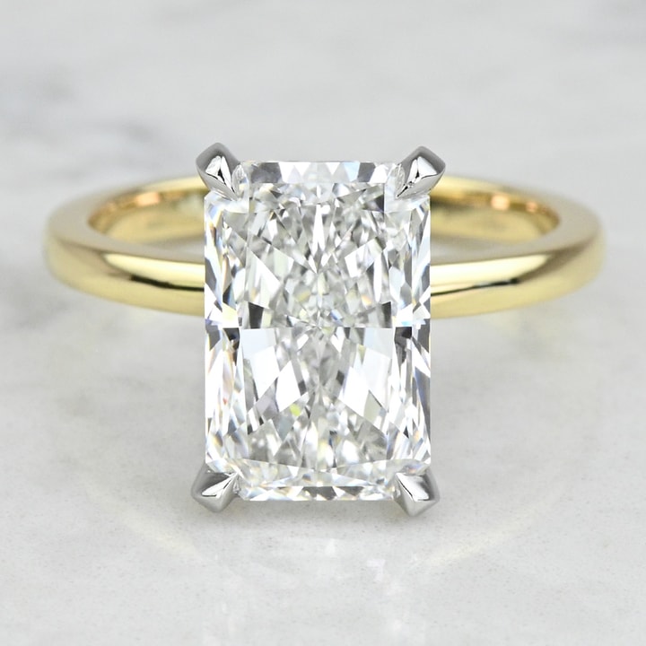 4 Carat Lab Grown Radiant Diamond Custom Diamond Collar Engagement Ring
