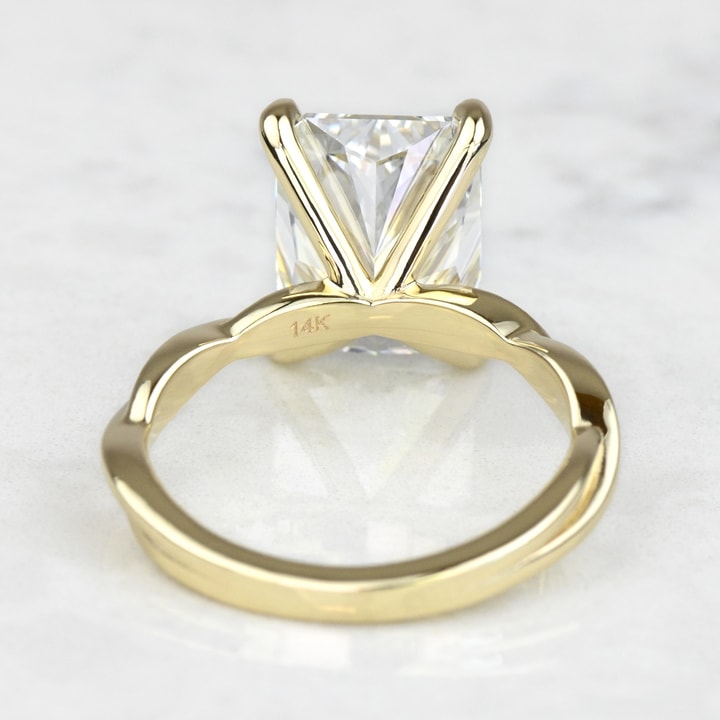 5 Carat Lab Grown Radiant Diamond Twisted Solitaire Engagement Ring