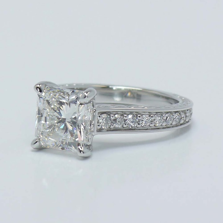 3 Carat Radiant Cut Flawless Diamond Engagement Ring