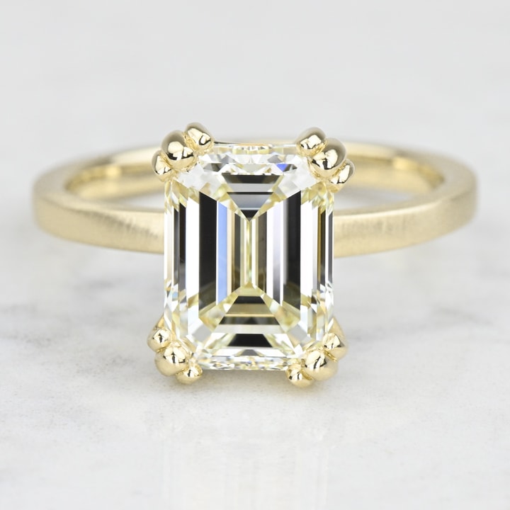 Custom 4 Carat Emerald Diamond Solitaire Engagement Ring