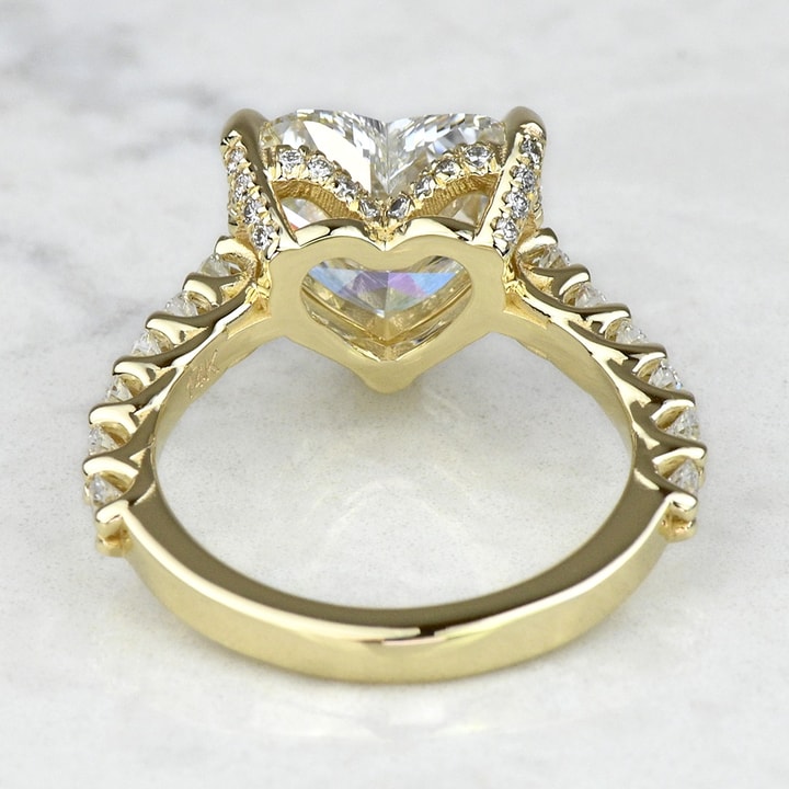 Custom 4 Carat Lab Grown Heart Diamond U-Prong Engagement Ring