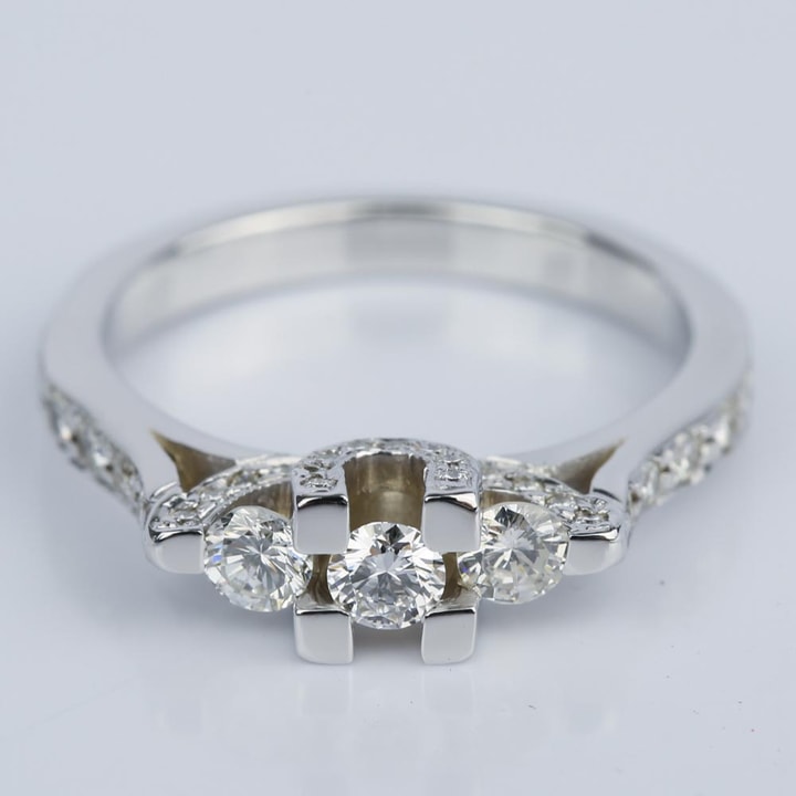 Custom Trellis Diamond Engagement Ring (0.16 ct.)