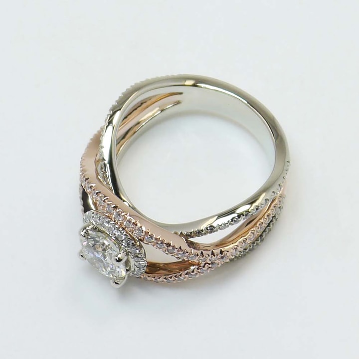 Split Shank White And Rose Gold Engagement Ring (One Carat)