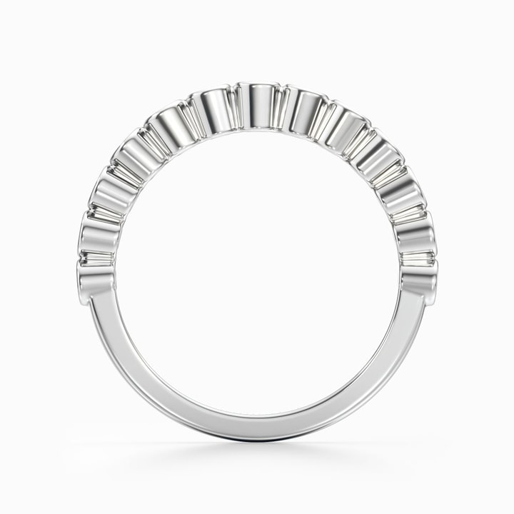 Bezel Set Diamond Half Eternity Ring In Platinum