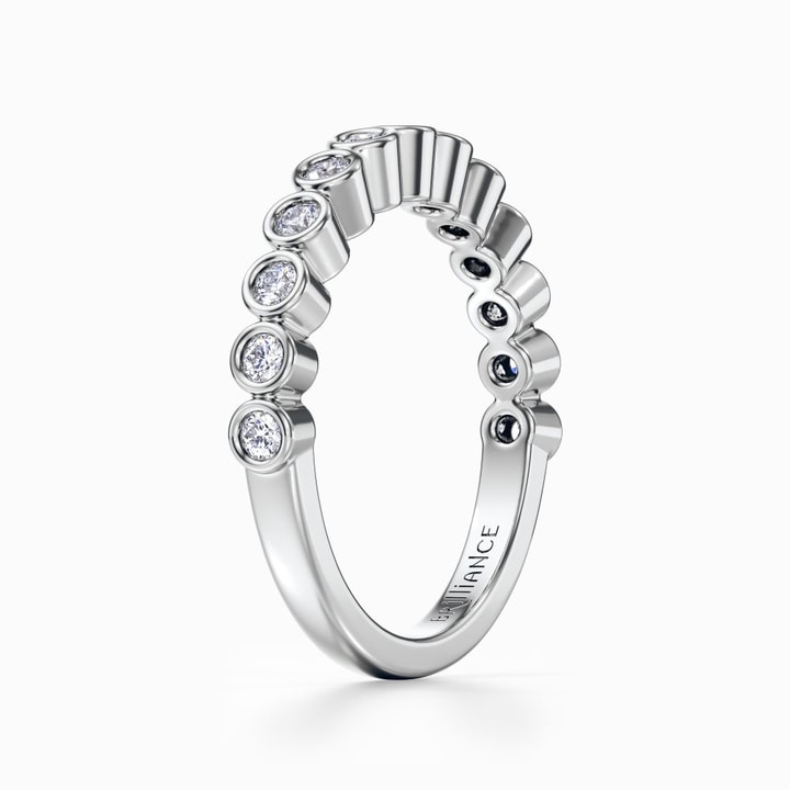 Bezel Set Diamond Half Eternity Ring In Platinum