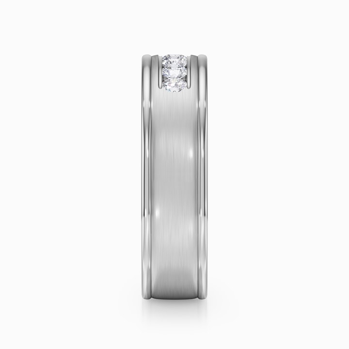 Channel Diamond Men's Wedding Ring in White Gold (6mm)