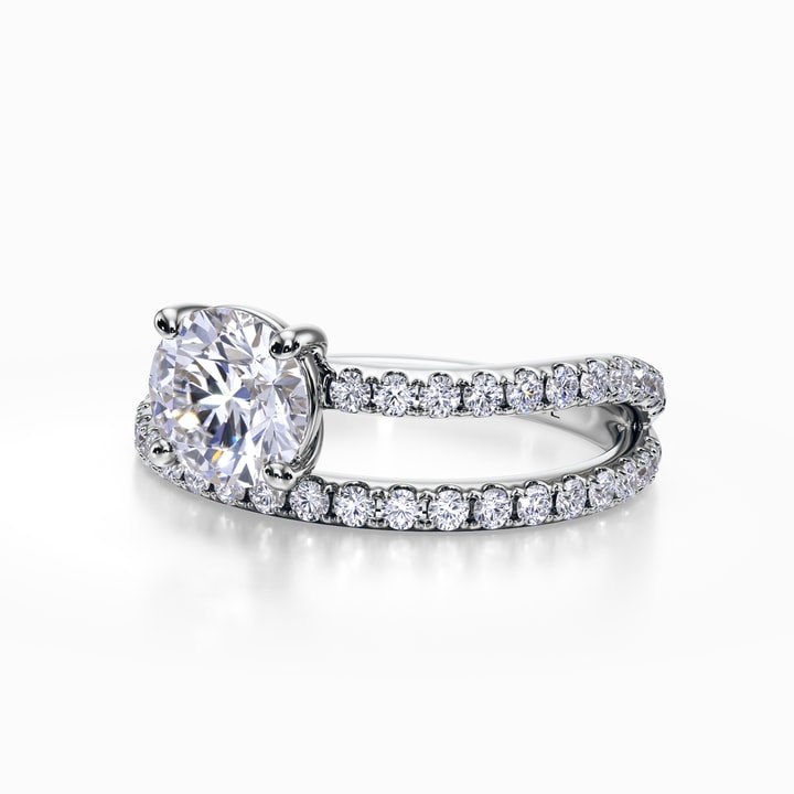Lab Diamond Loop Ring in White Gold