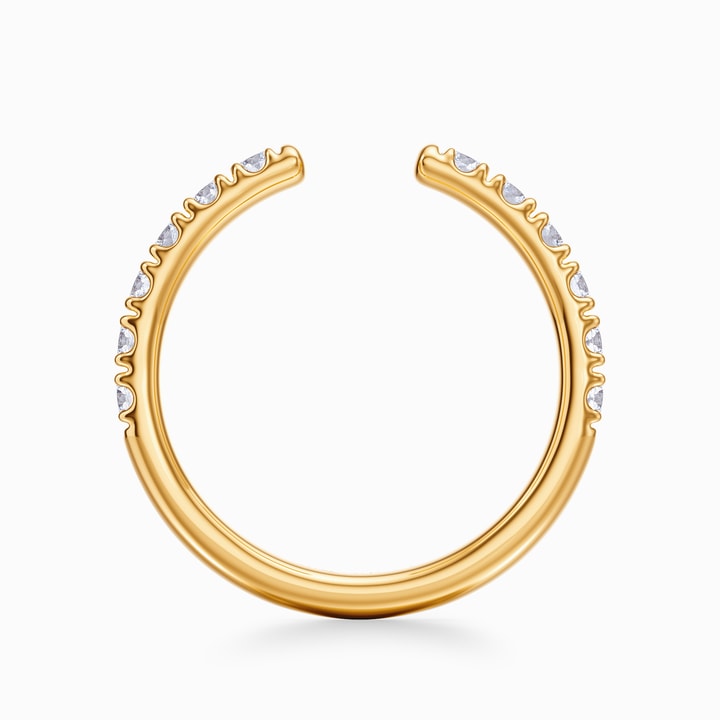 Luxe Open Pave Diamond Wedding Band in Yellow Gold