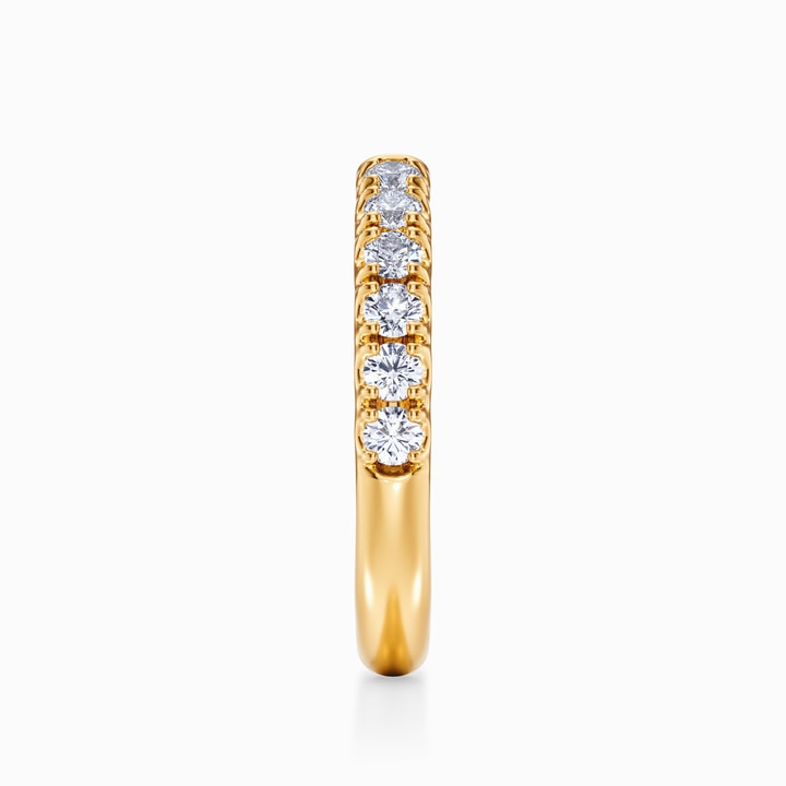 Luxe Open Pave Diamond Wedding Band in Yellow Gold