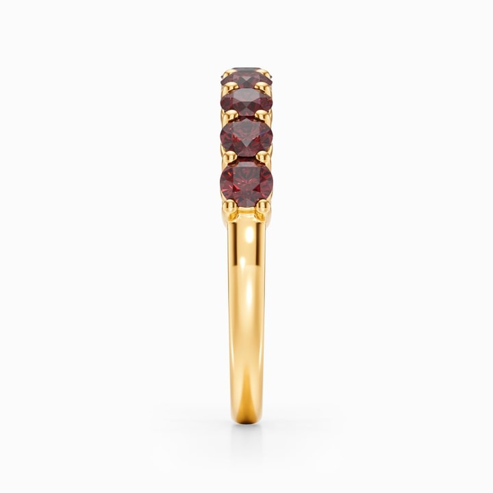 Stunning Yellow Gold Nine Ruby Stone Ring (14K or 18K Gold)