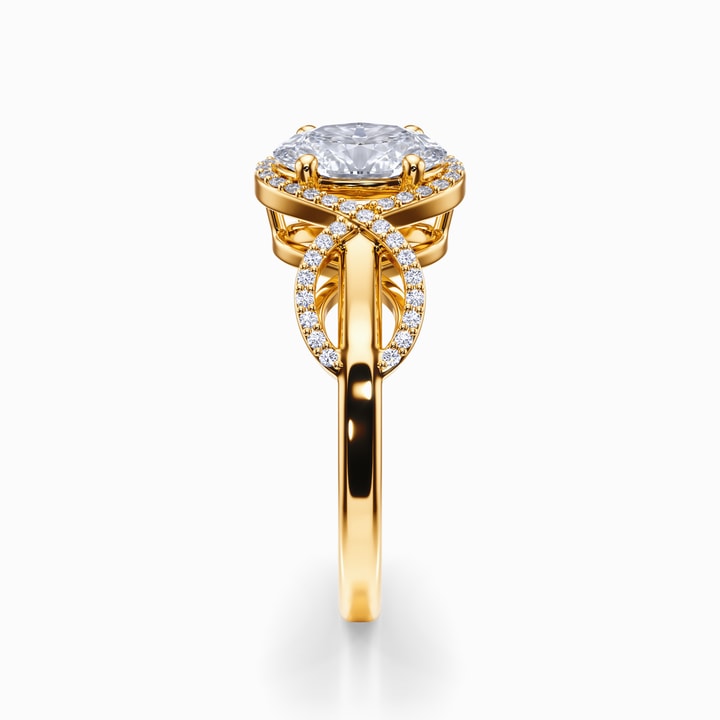 Oval Lab Diamond Infinity Ring in Yellow Gold