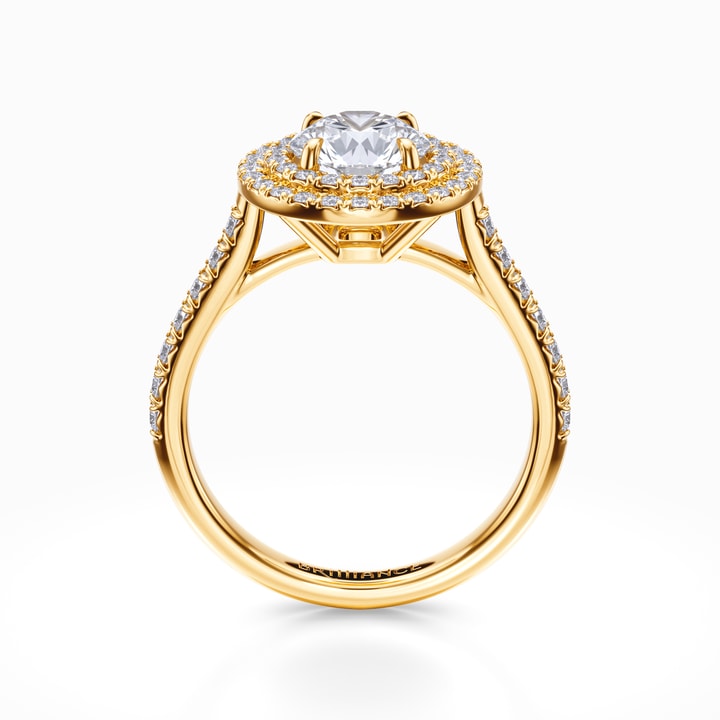 Round Lab Diamond Sparkle Ring in Yellow Gold