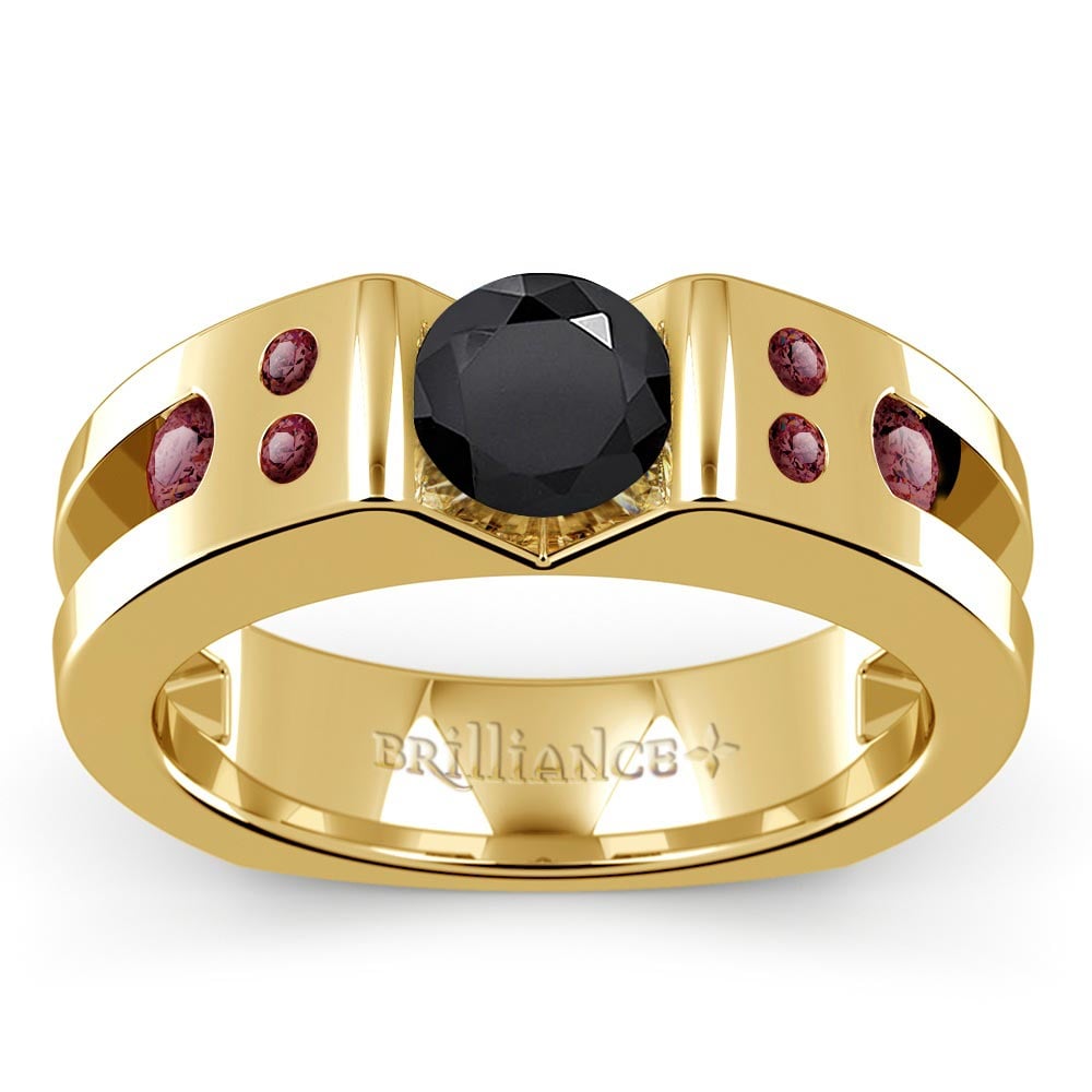 Apollo Mens Garnet Ring In Gold