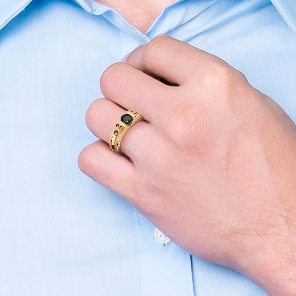 Apollo Mens Garnet Ring In Gold