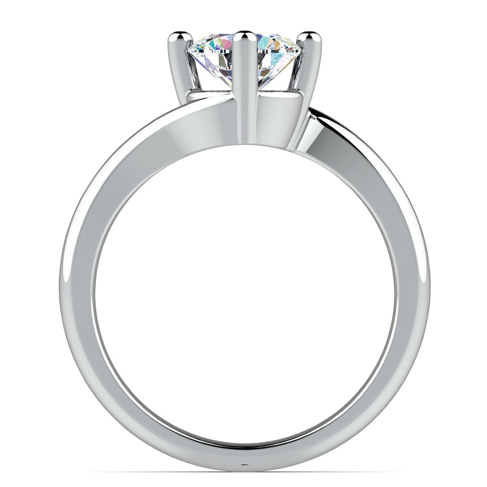 Palladium Solitaire Twist Engagement Ring Setting