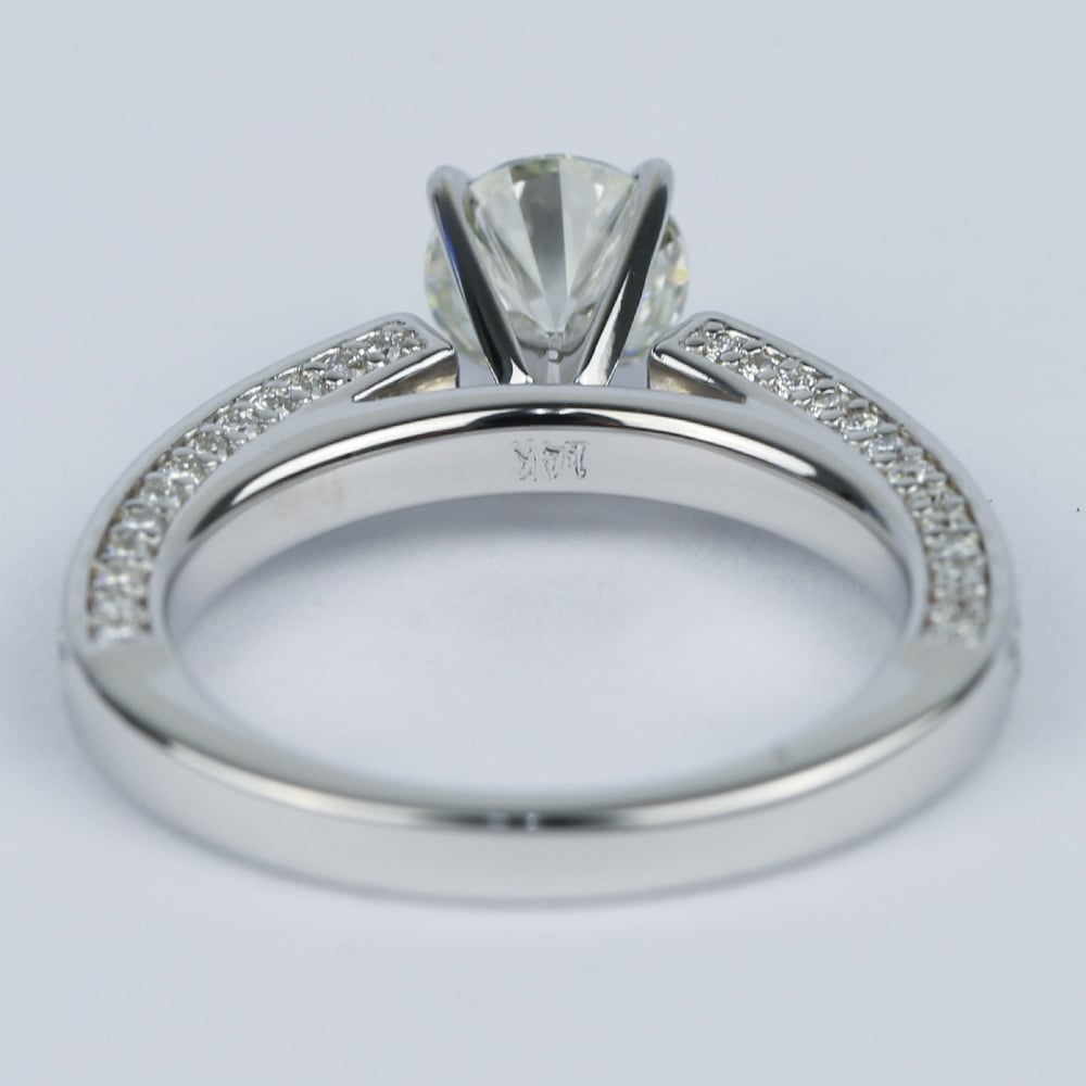 Pave Three-Sided Diamond Engagement Ring (1 Carat)
