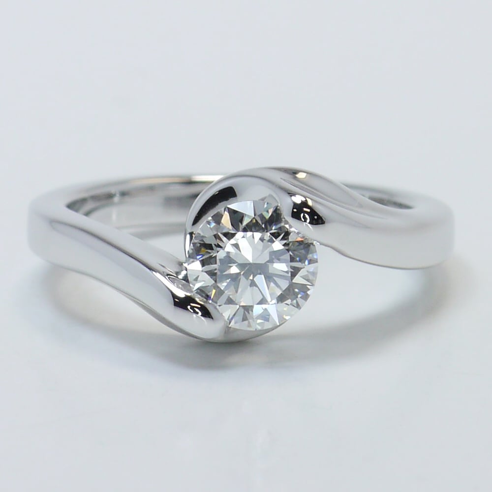 Swirl Engagement Ring | 0.80 Carat Round Solitaire Diamond