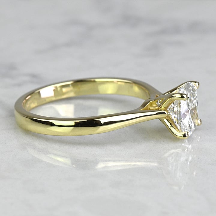 1.50 Carat Lab Created Cushion Diamond Petal Prong Engagement Ring