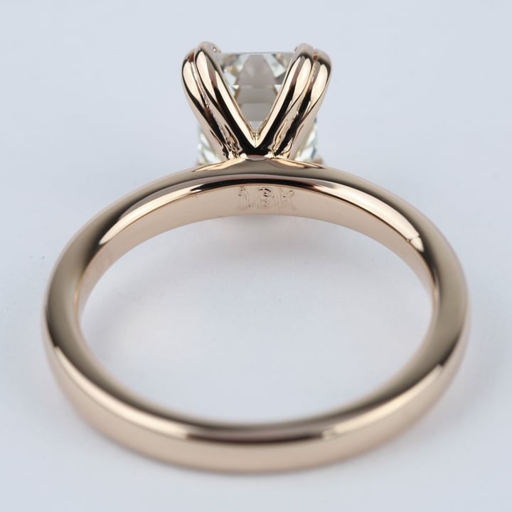 Double Claw Prong Engagement Ring With Emerald Diamond