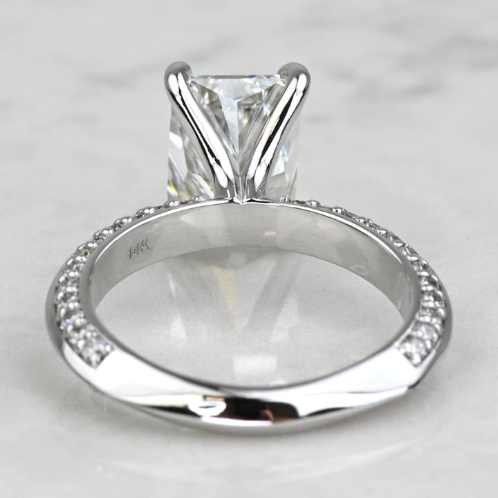 2.50 Carat Lab Created Radiant Diamond Knife Edge Engagement Ring