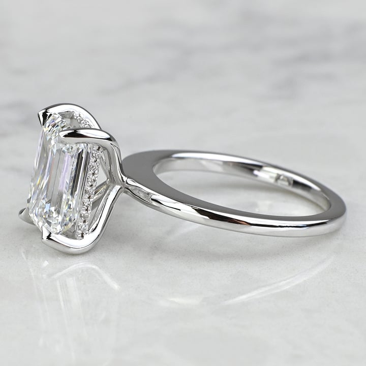 3.50 Carat Lab Created Emerald Diamond Customized Hidden Halo ...