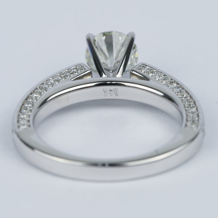 Pave Three-Sided Diamond Engagement Ring (1 Carat)