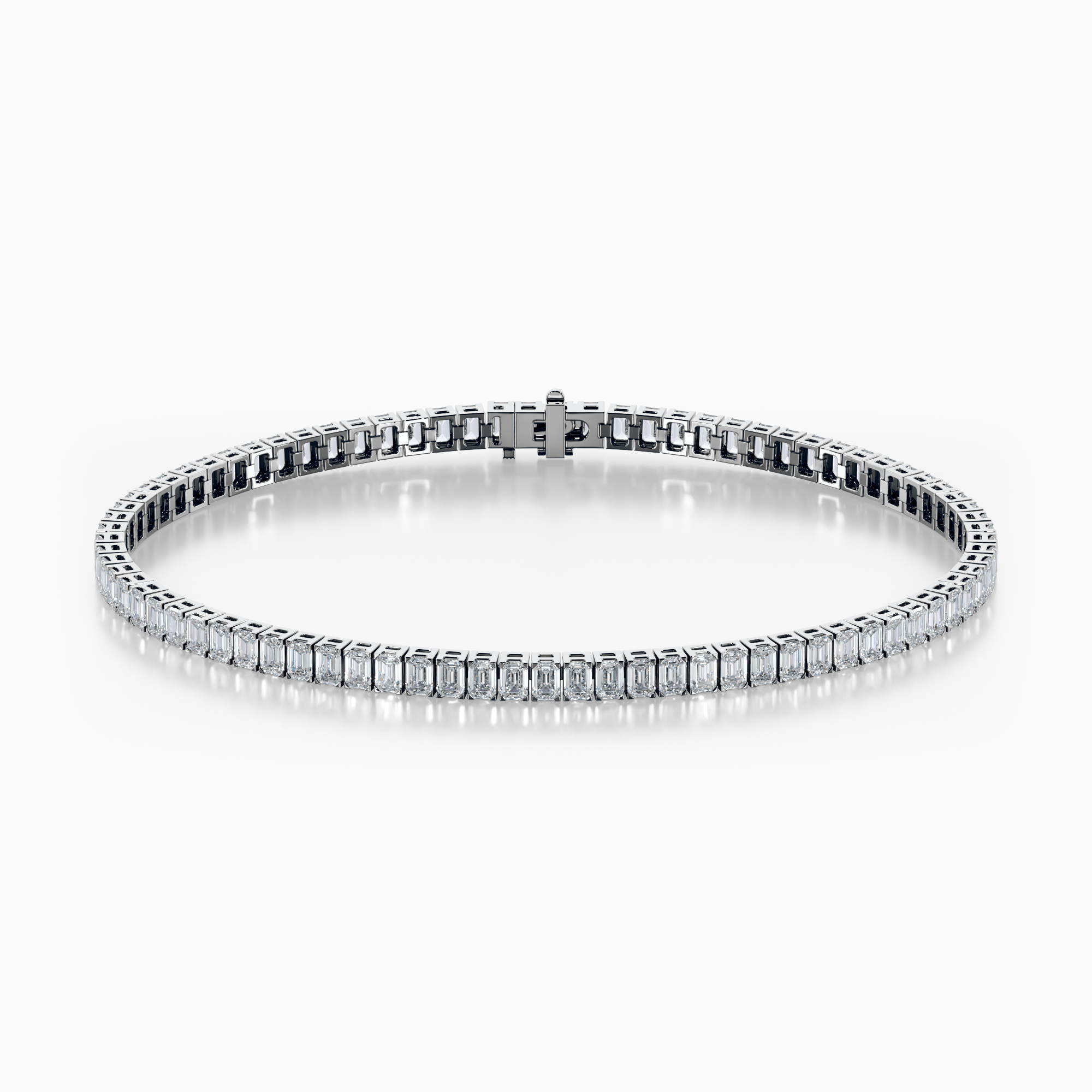 Emerald Lab Diamond Bracelet in White Gold (6 Carat)