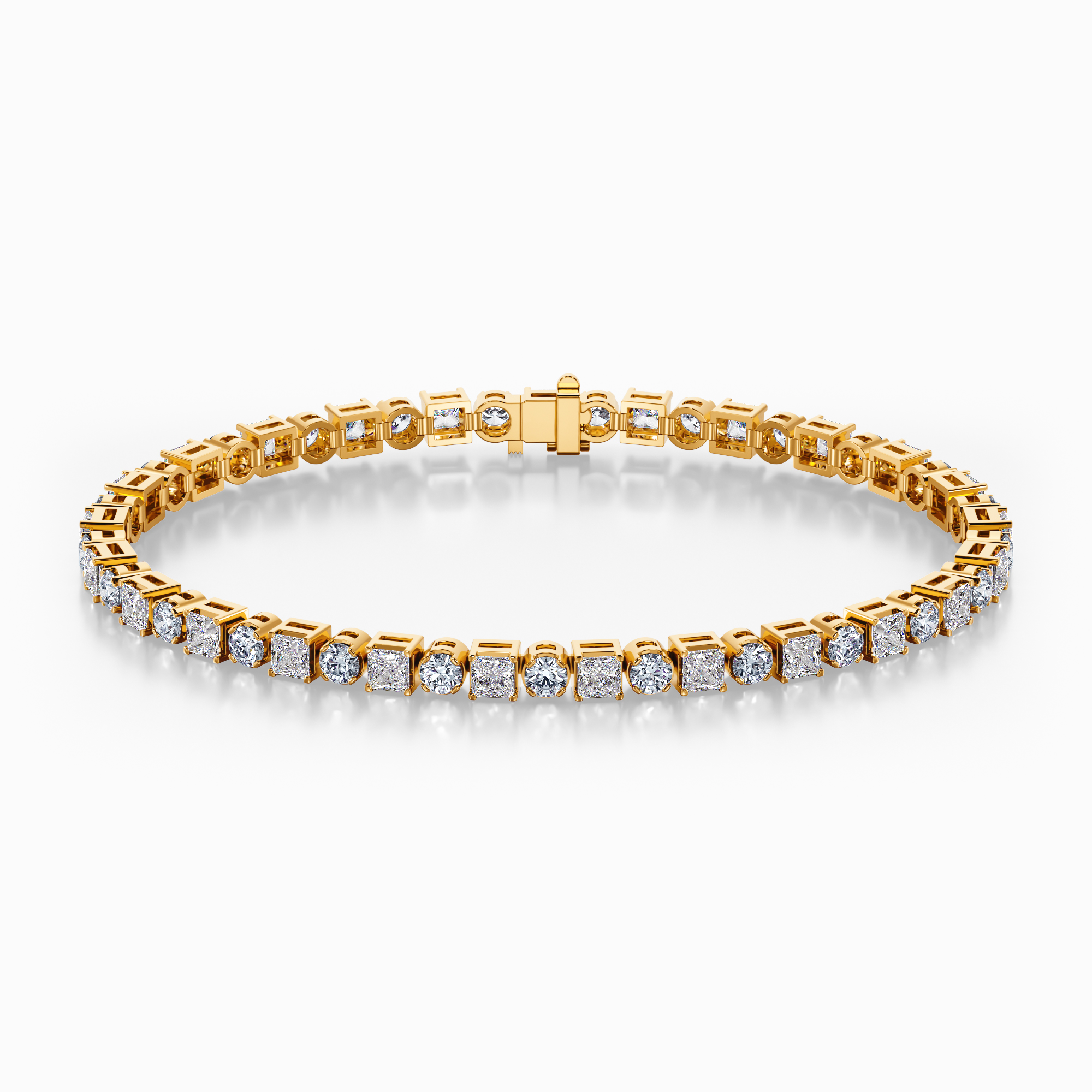 Mixshape Lab Diamond Bracelet in Yellow Gold (5 Carat)