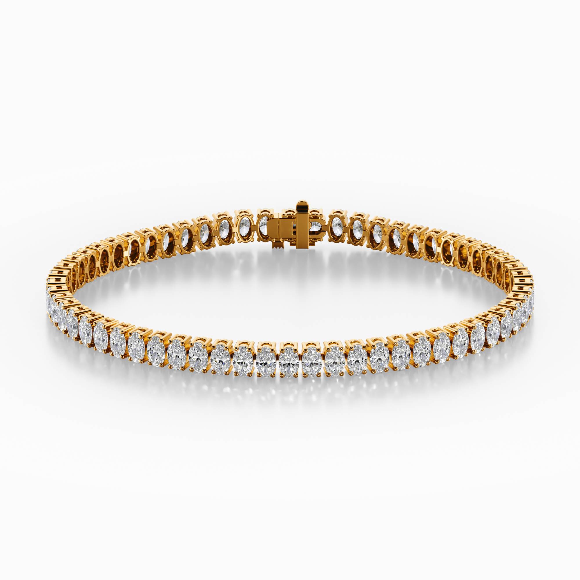 Oval Lab Diamond Bracelet in Yellow Gold (12 Carat)