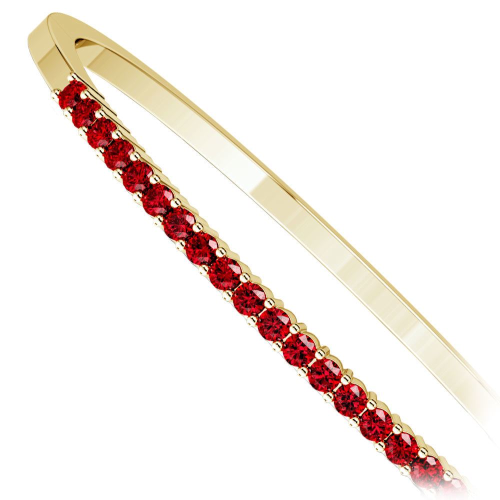 Ruby Yellow Gold Bangle Bracelet