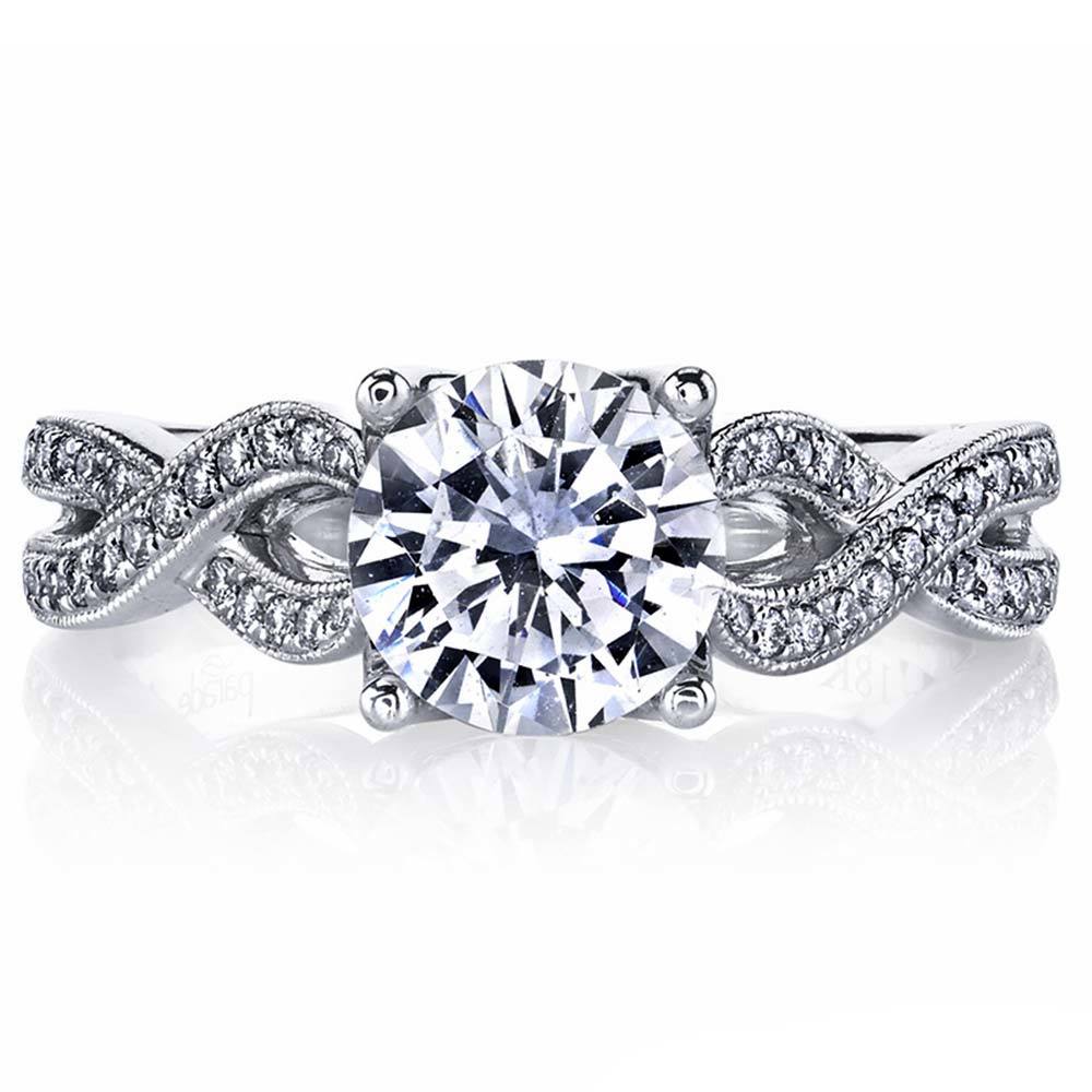 Twisting Split Shank Diamond Engagement Ring Setting