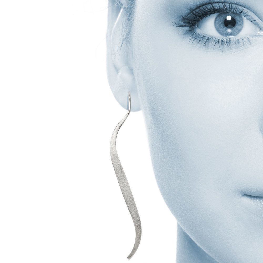 Sterling Silver Threader Earrings | Wave Design