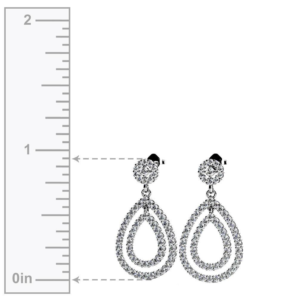 Glistening Diamond Link Earrings In 14k White Gold (1 Carat)