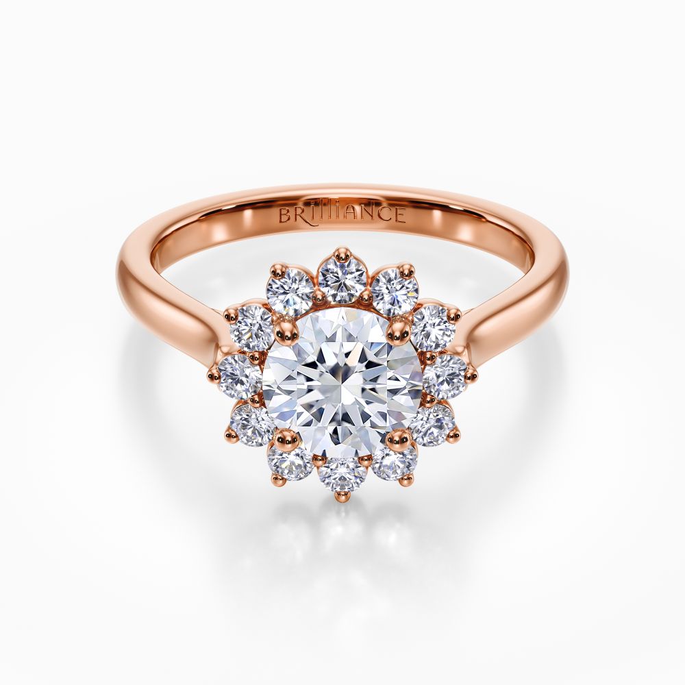 Aurora Diamond Engagement Ring in Rose Gold