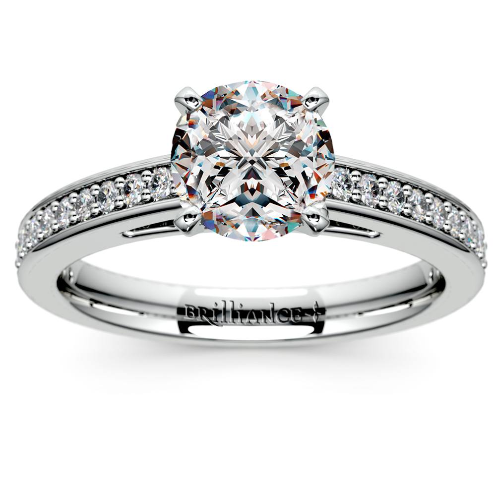 Pave Diamond Cathedral Setting Ring In Platinum (1/2 Ctw)