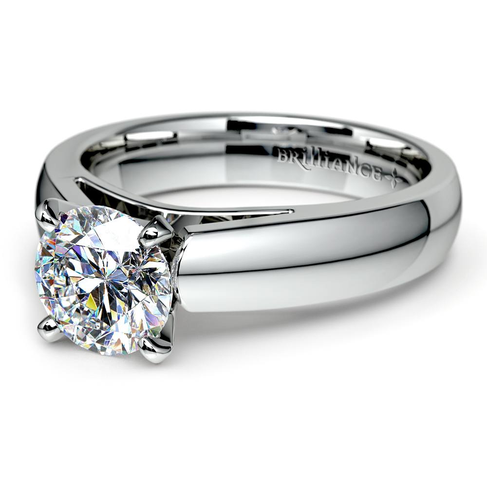 4 Mm Diamond Engagement Ring In Platinum