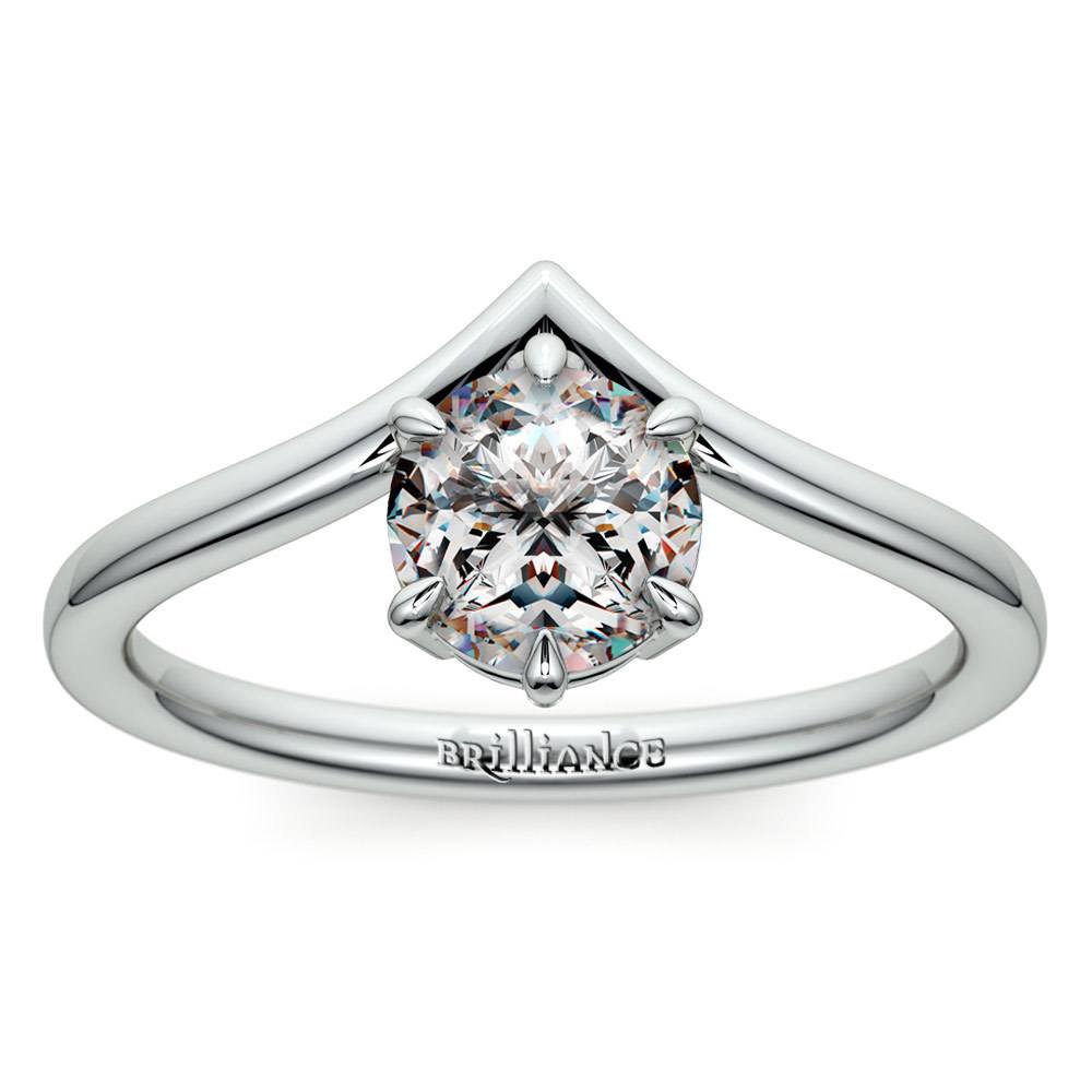 Platinum Engagement Ring | Chevron Solitaire