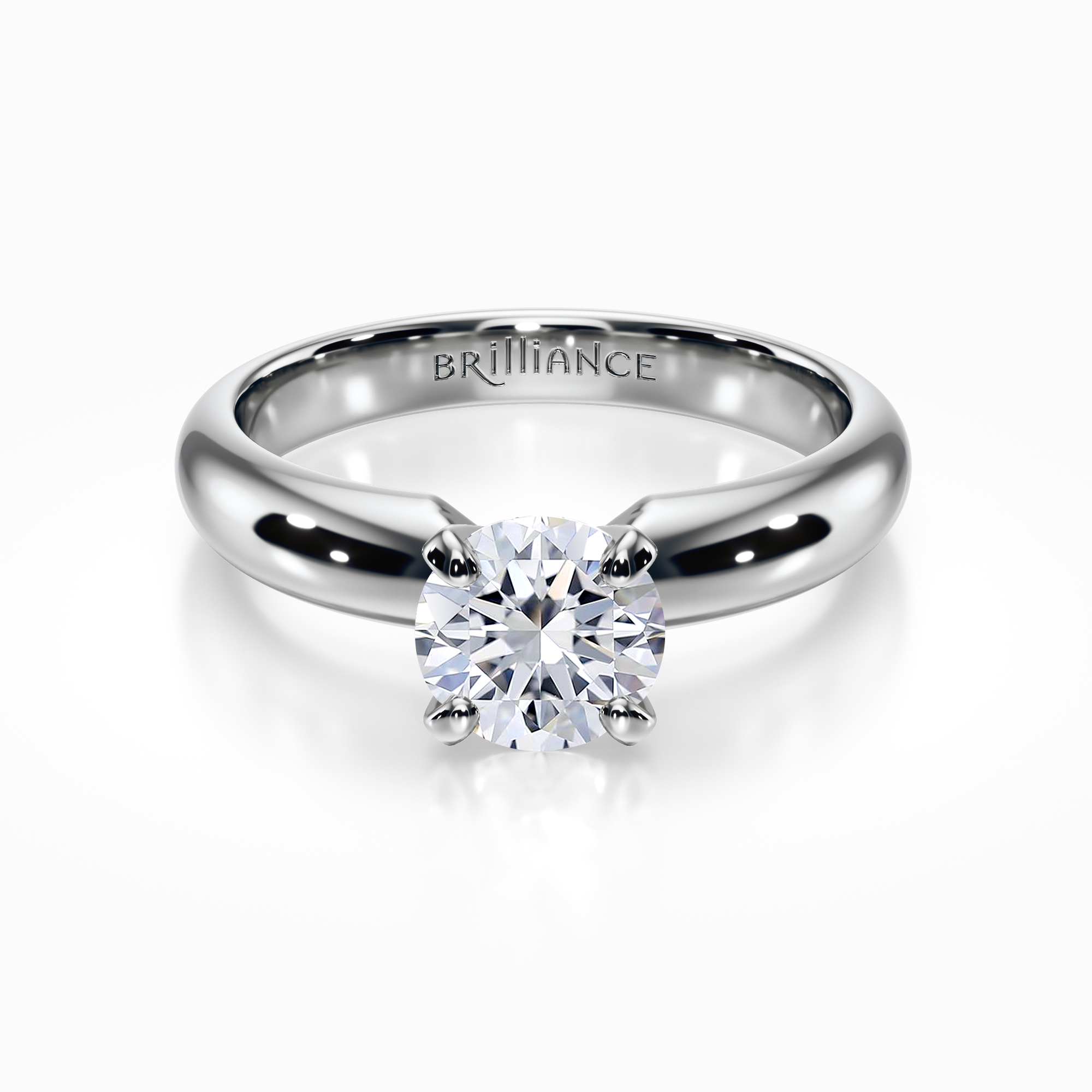 Classic Comfort Fit Solitaire Engagement Ring In Platinum