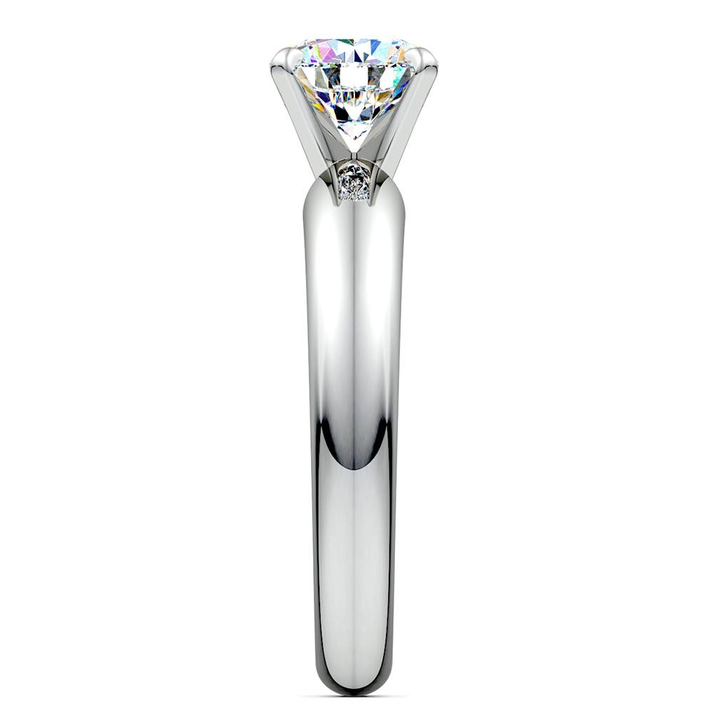 Classic Comfort Fit Solitaire Engagement Ring In White Gold