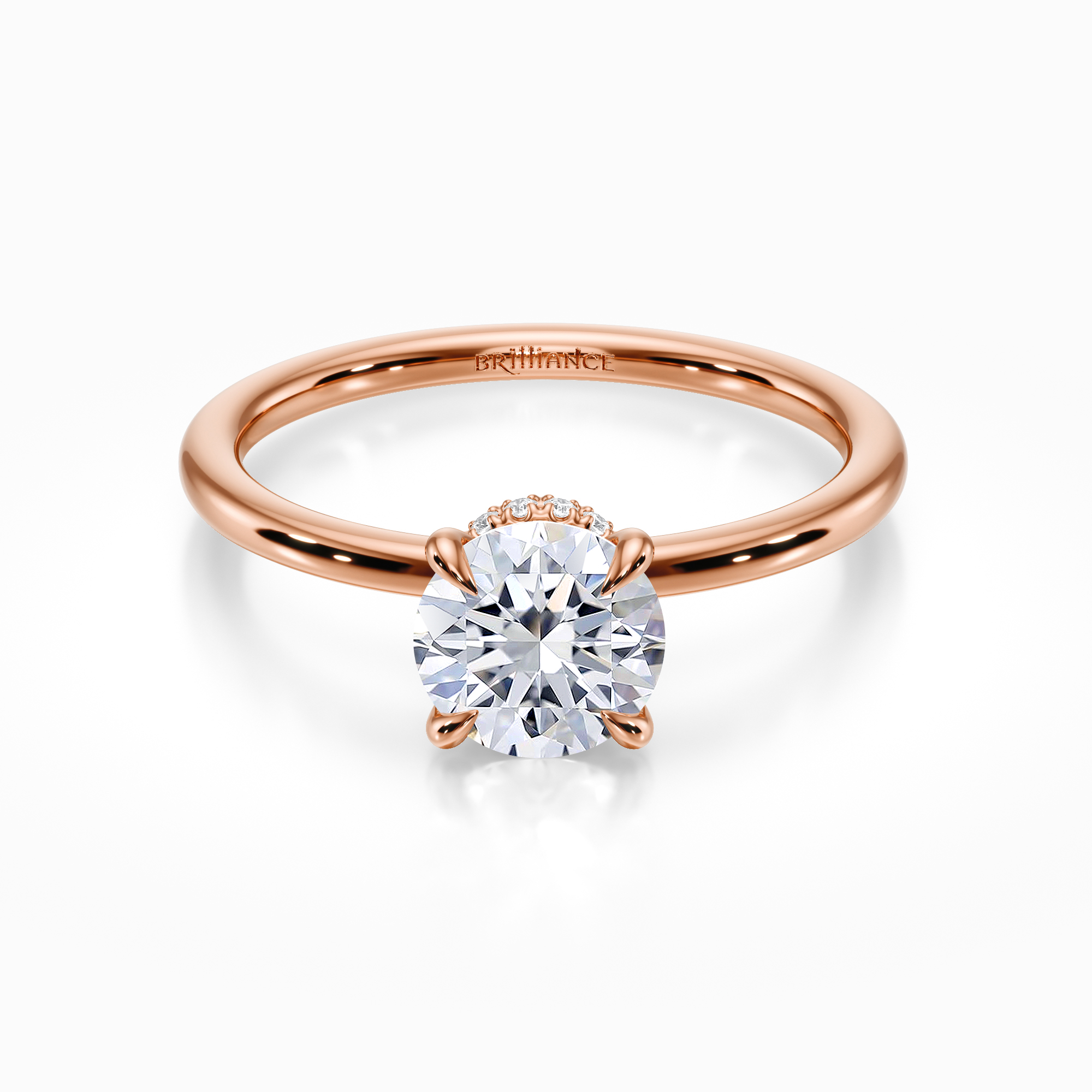 Engagement Ring with Diamond Collar in Rose Gold