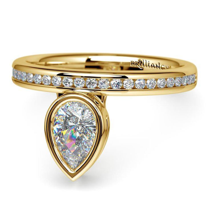 Floating Channel Set Diamond Ring | Yellow Gold