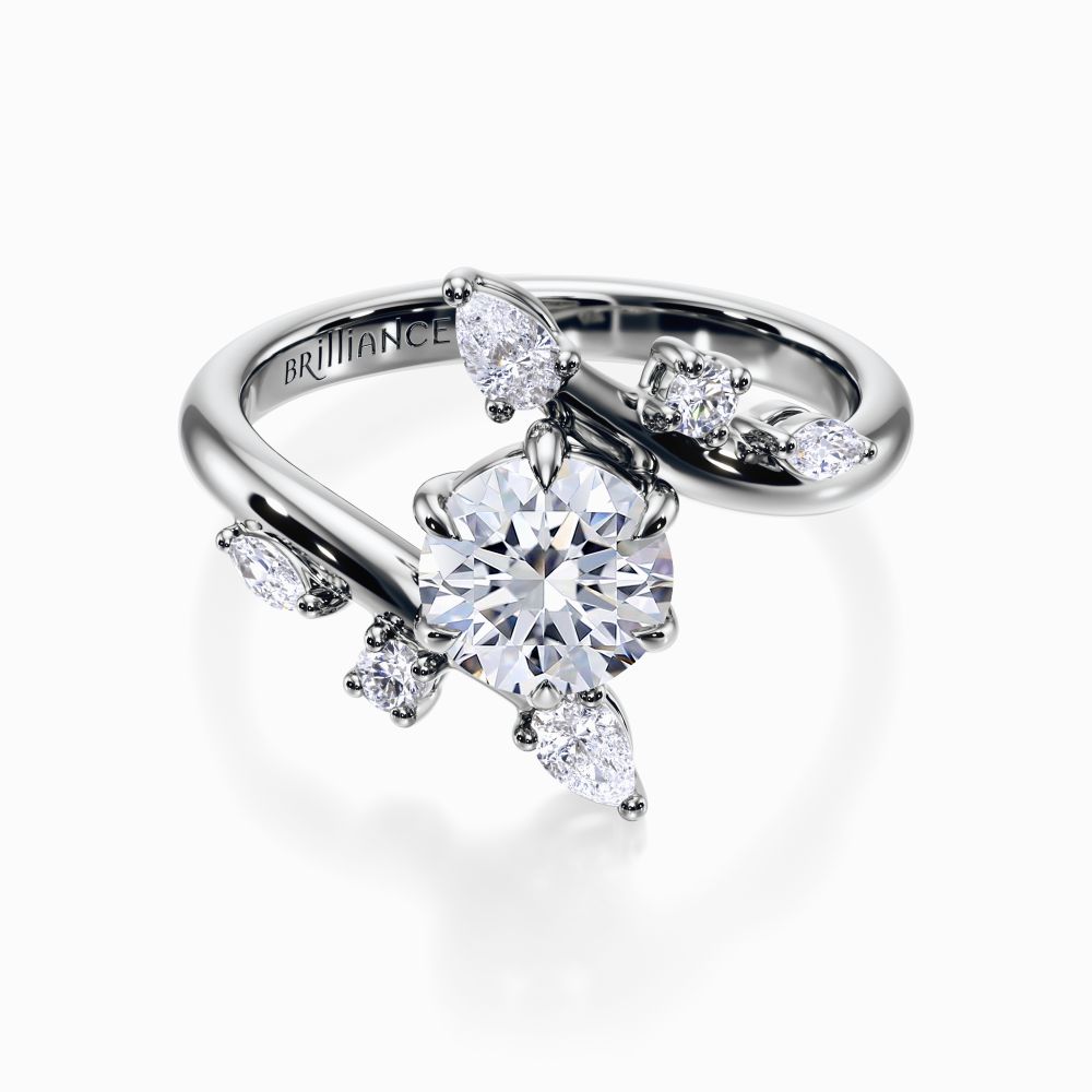 Iris Diamond Engagement Ring In Platinum