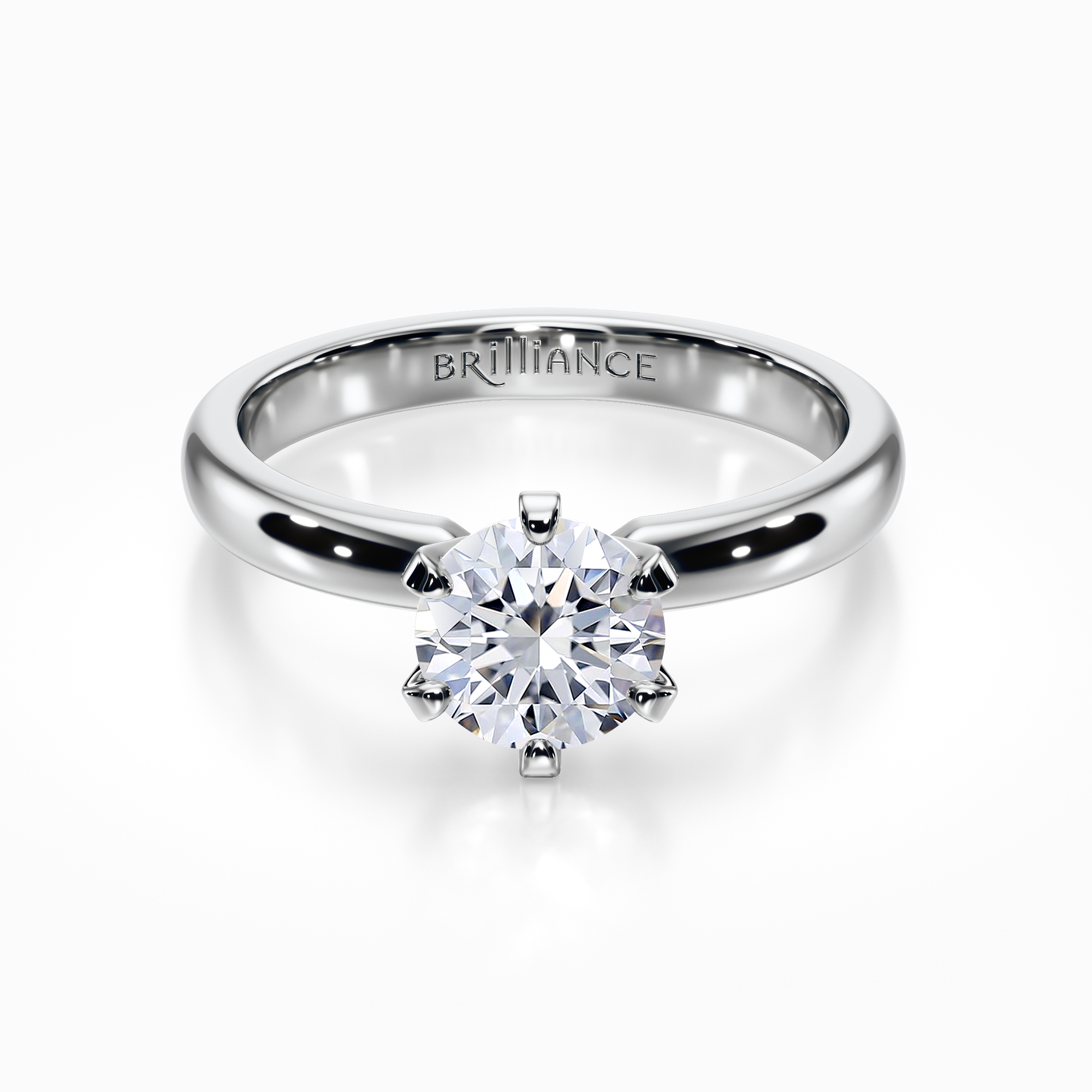 Six-Prong Solitaire Engagement Ring in Platinum